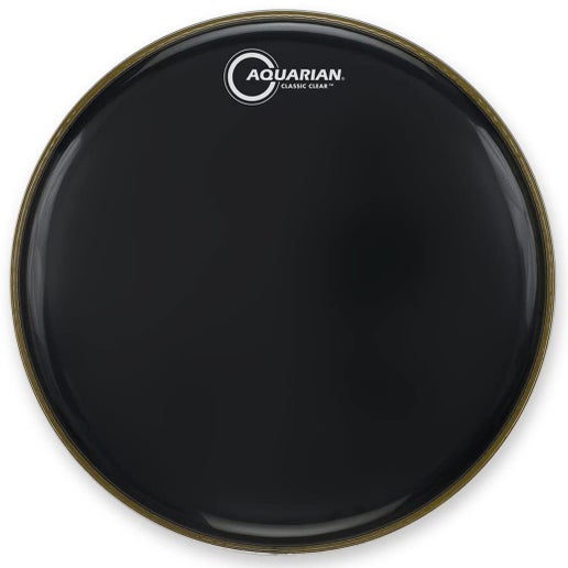Gloss Black Drum Head Aquarian Classic Clear CC22BK 22-Inch Bass Drum ...