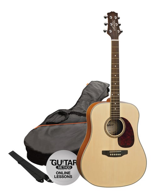 Ashton SPD25 NT Acoustic Guitar Pack, Natural Gloss Finish | Music Works