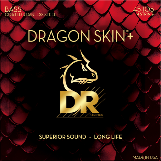 DR Strings DBS-45 DRAGON SKIN+ Stainless Steel Bass Strings - .045 - .105, Medium | Music Works