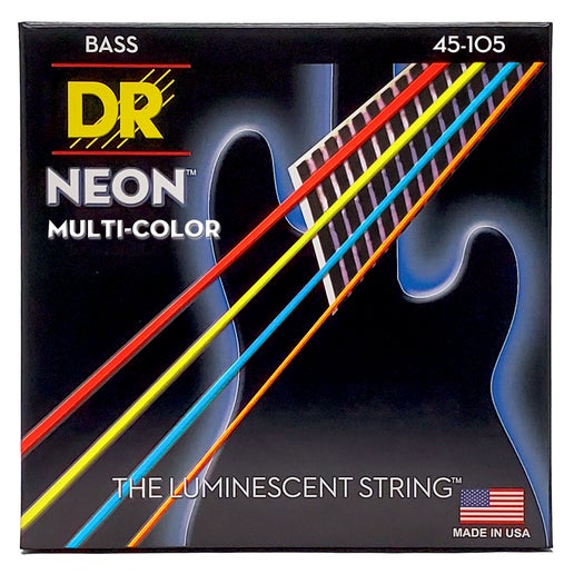DR Strings NMCB-45 Hi-Def Neon Multi-Colour Colored Bass Strings - 0.45 ...